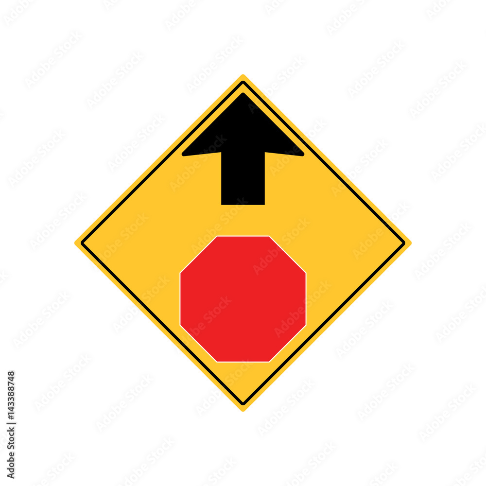 STOP AHEAD Road Sign Warning Stock Vector | Adobe Stock