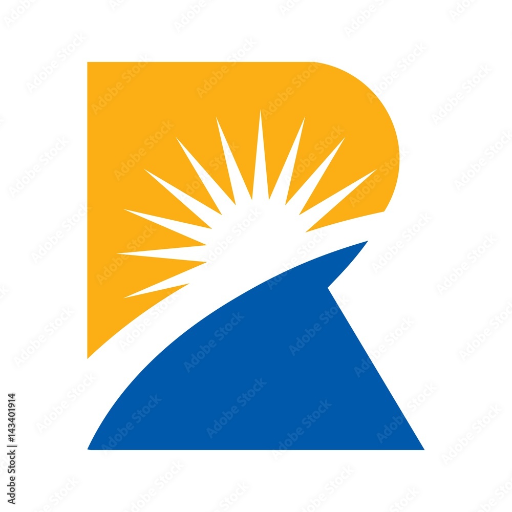 letter R with light logo vector. Stock Vector | Adobe Stock