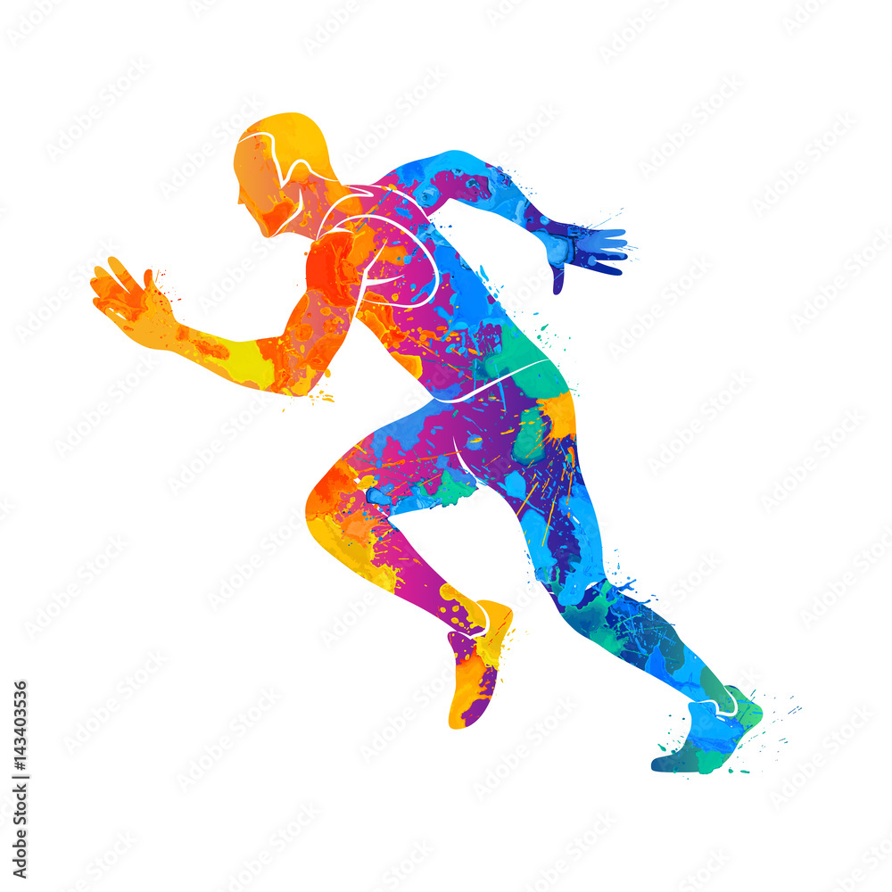 Running, sprinter, athlete Stock Vector | Adobe Stock