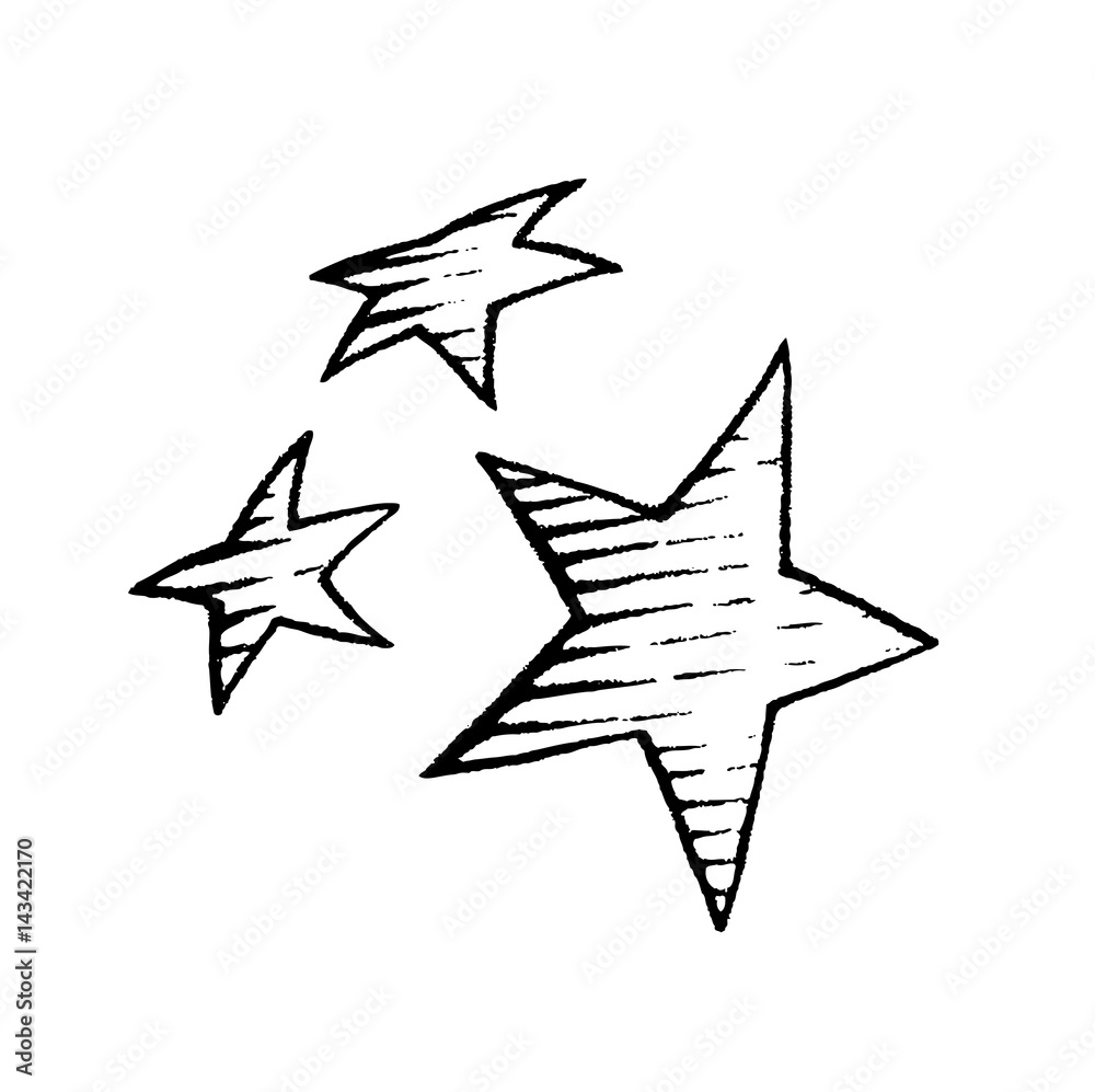 Vectorized Ink Sketch of Stars Stock Vector | Adobe Stock
