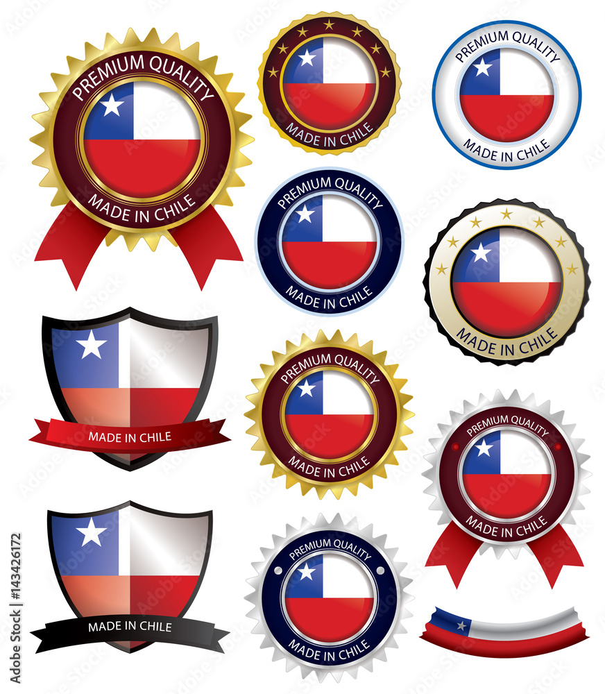 Made in Chile Seal, Chilean Flag (Vector Art) Stock Vector | Adobe Stock