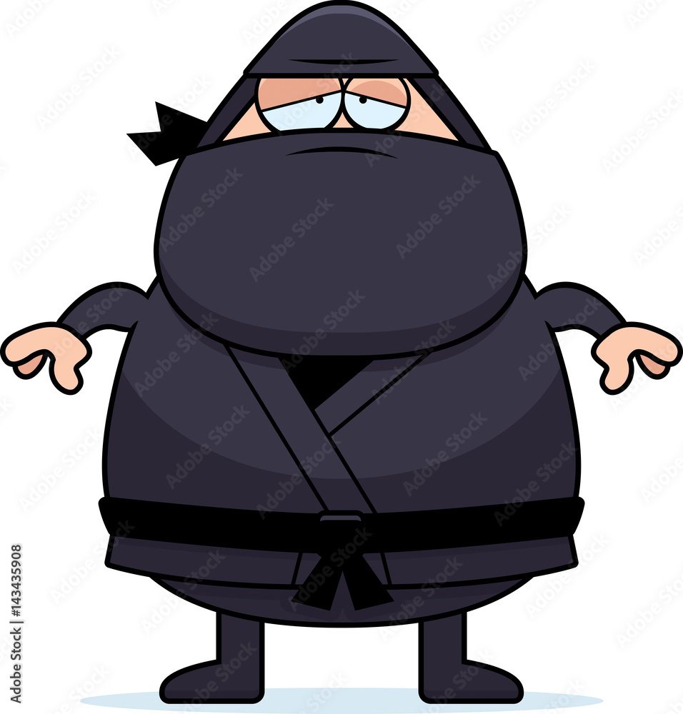 Tired Cartoon Ninja Stock Vector | Adobe Stock