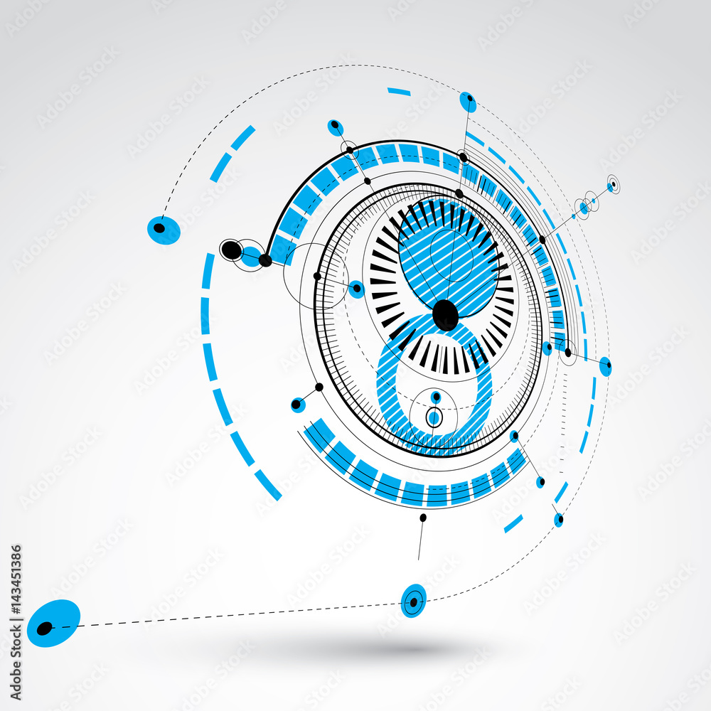 Technical plan, blue abstract engineering draft for use in graphic and ...
