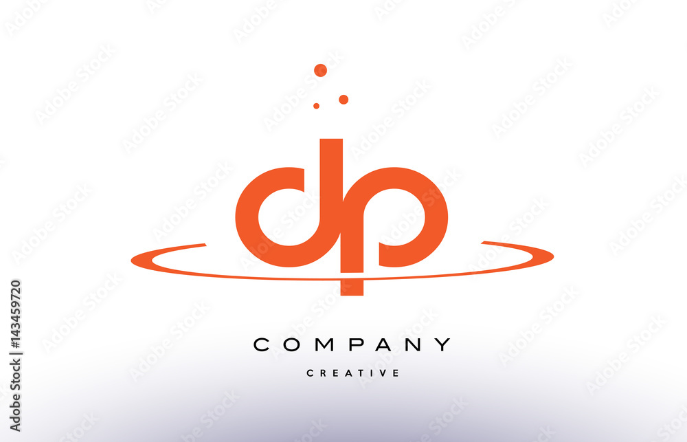 DP D P creative orange swoosh alphabet letter logo icon Stock Vector ...
