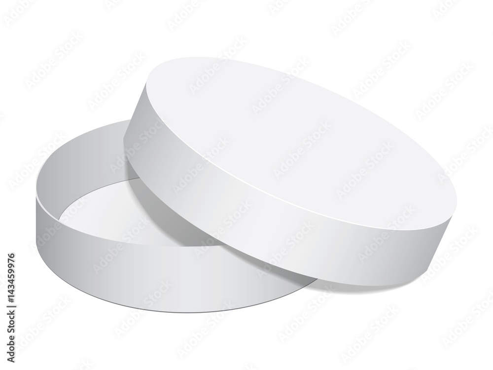 Round box for your design and logo. Easy to change colors. Mock Up ...