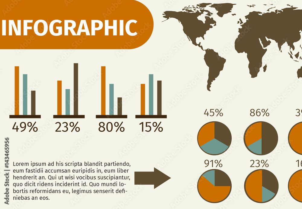 Multipurpose Infographic with Map 2 Stock Template | Adobe Stock