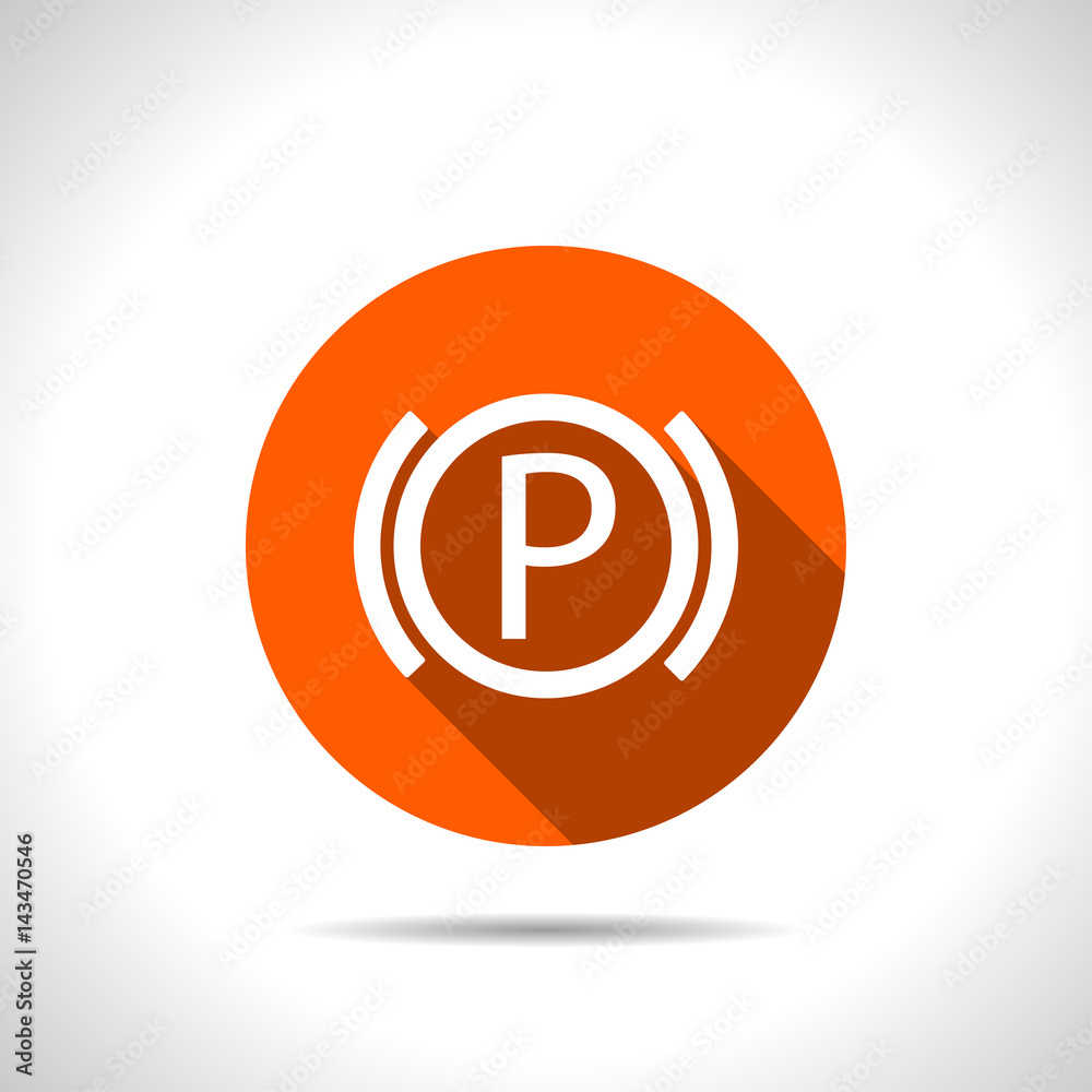 Car parking brake warning vector hmi dashboard flat icon Stock Vector ...