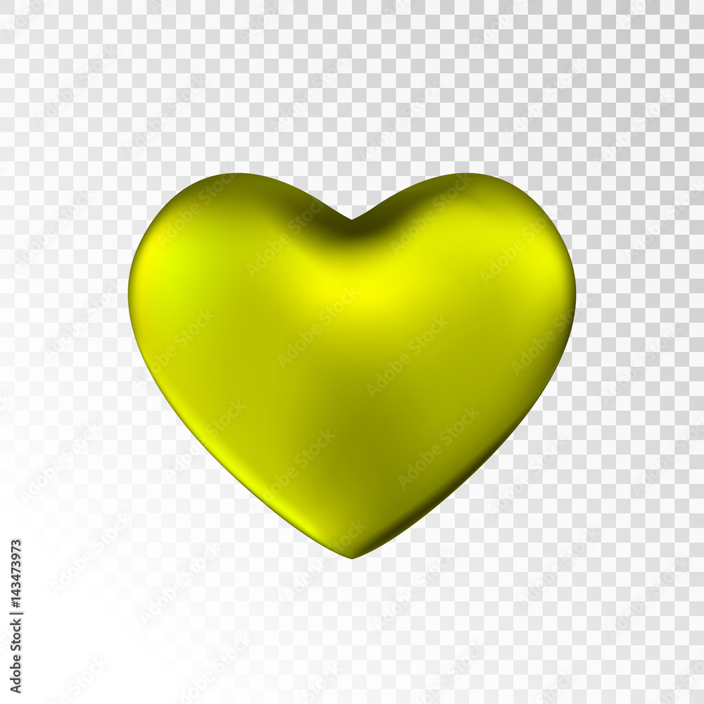 Green heart isolated on transparent background. Happy Valentine's day ...