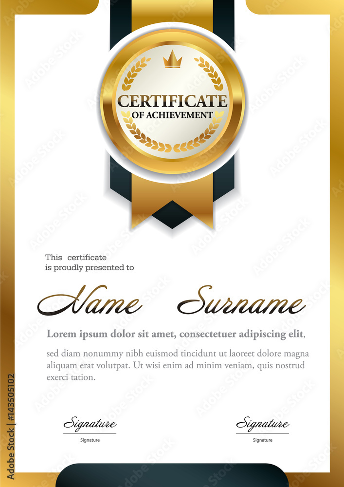 Certificate template,A4 size diploma, vector illustration Stock Vector ...
