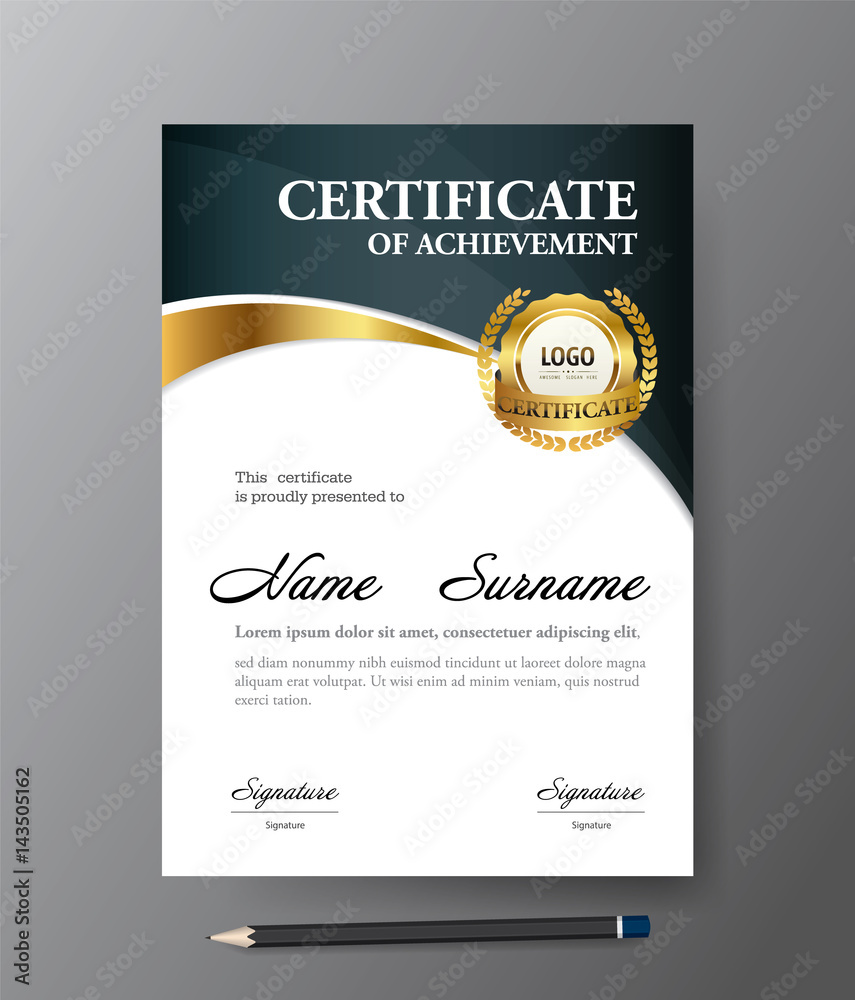 Certificate template,A4 size diploma, vector illustration Stock Vector ...