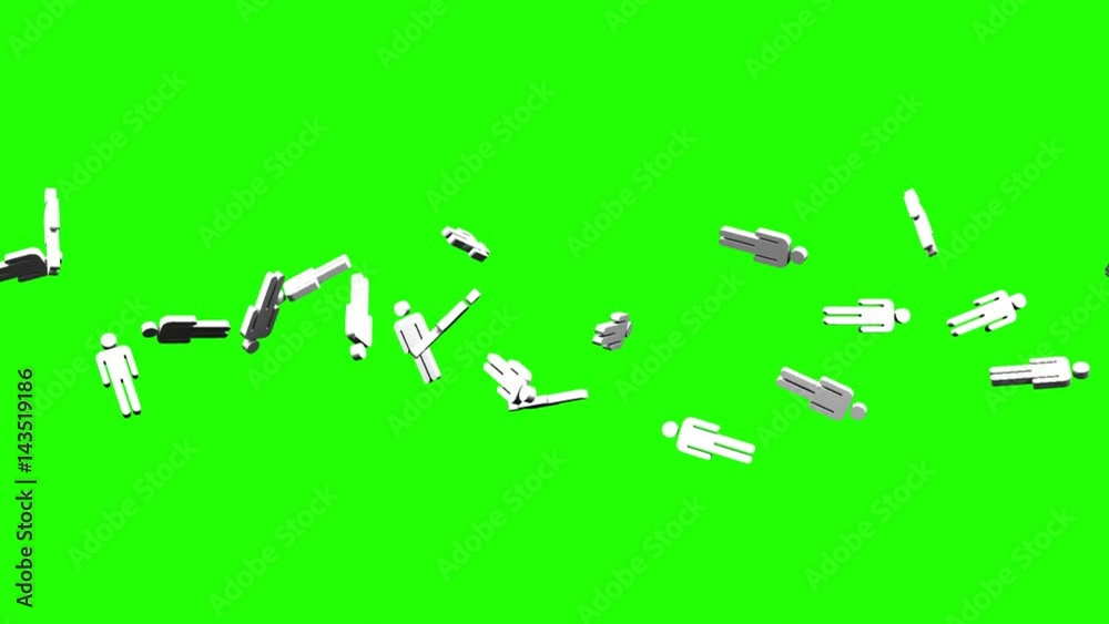 Human Shaped Objects On Green Chroma Key. Loop able 3DCG render ...