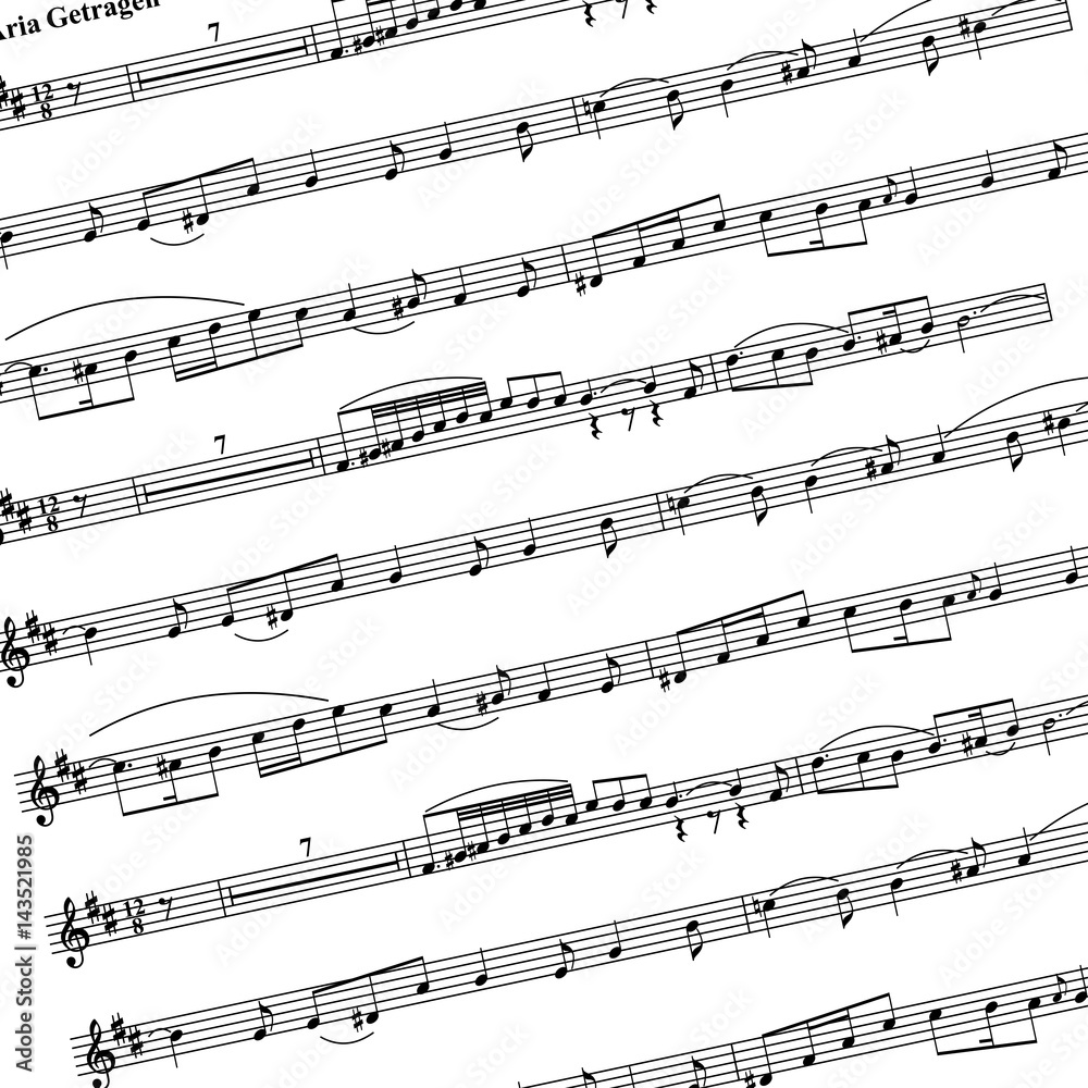 Black and white background with music notes for graphic design. Stock ...