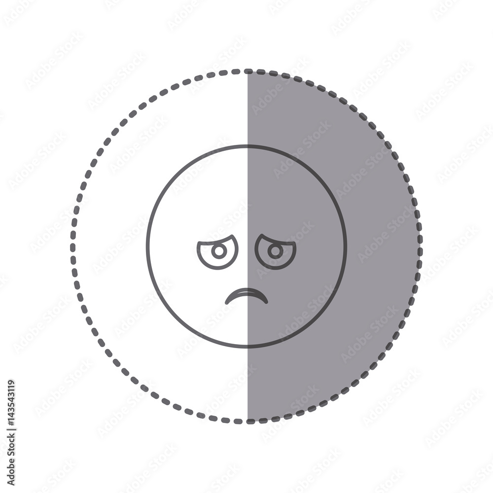 Sad Line Emoticon Sticker