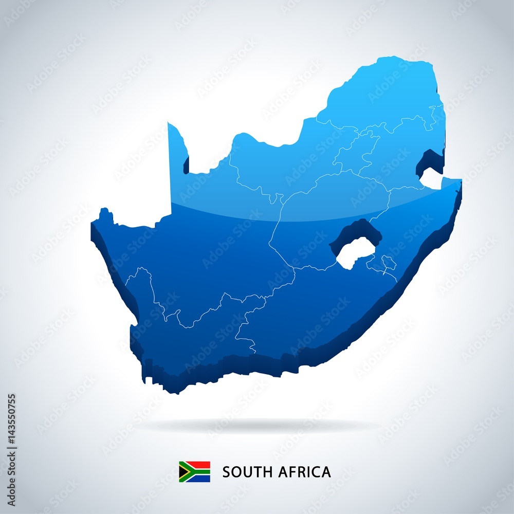 South Africa - map and flag - illustration Stock Vector | Adobe Stock