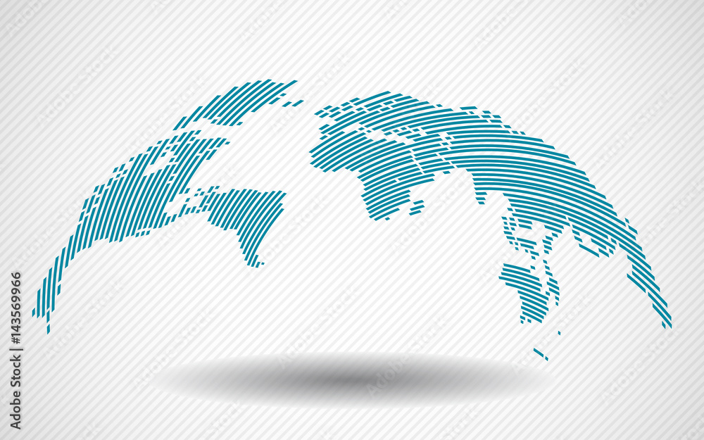 Abstract World map with lines. World stripes map. Vector Stock Vector ...