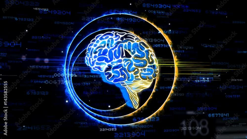 Animation design of human brain receiving input from both logical and ...