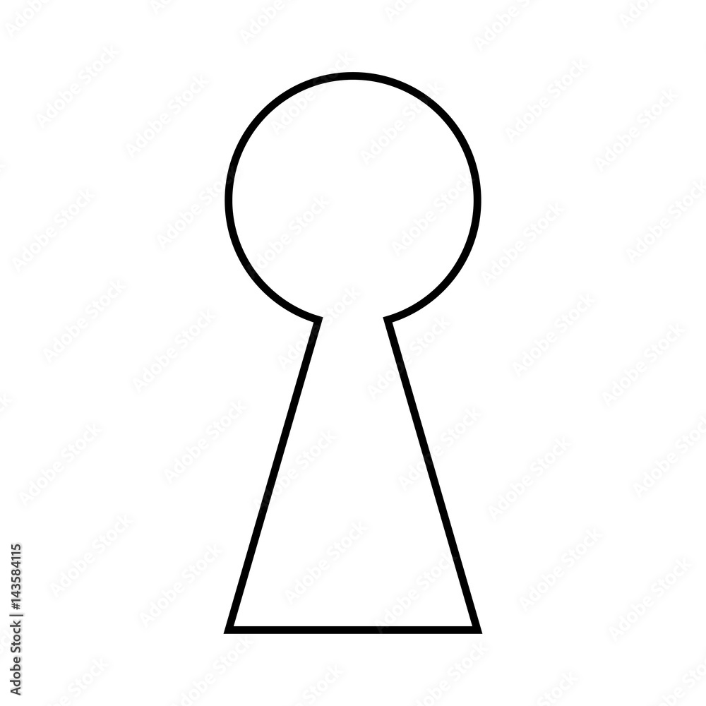 keyhole silhouette outline vector symbol icon design. Stock Vector ...