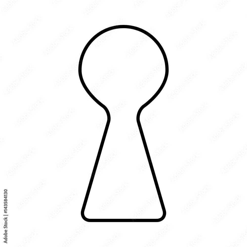 keyhole silhouette outline vector symbol icon design. Stock Vector ...