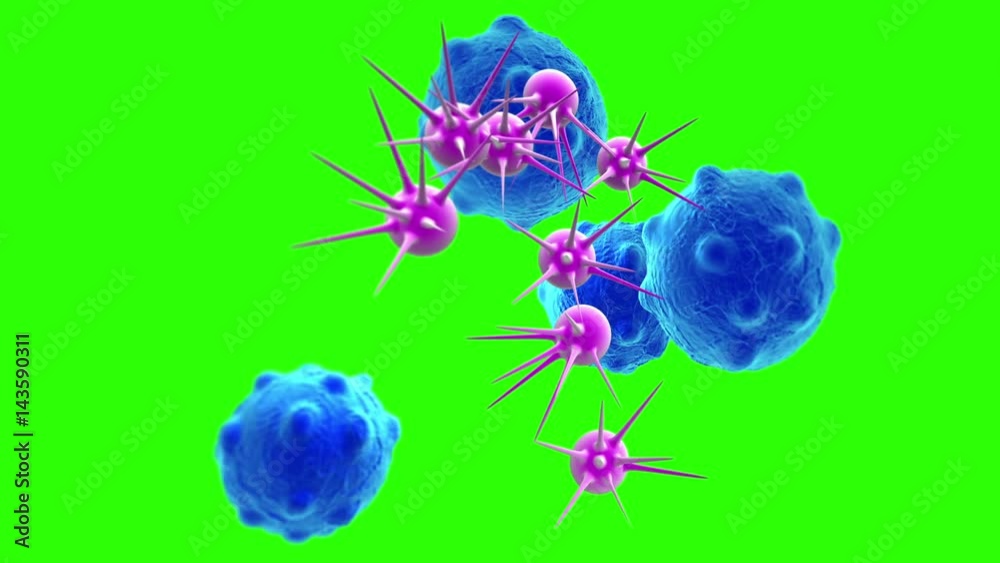 animation - cancer cells with high details on green screen . Stock ...
