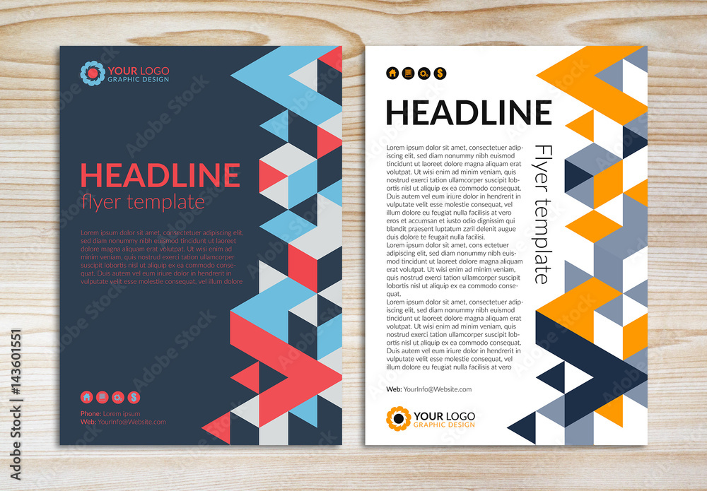Multipurpose Flyer Layout with Geometric Sidebar Elements 1 Stock ...