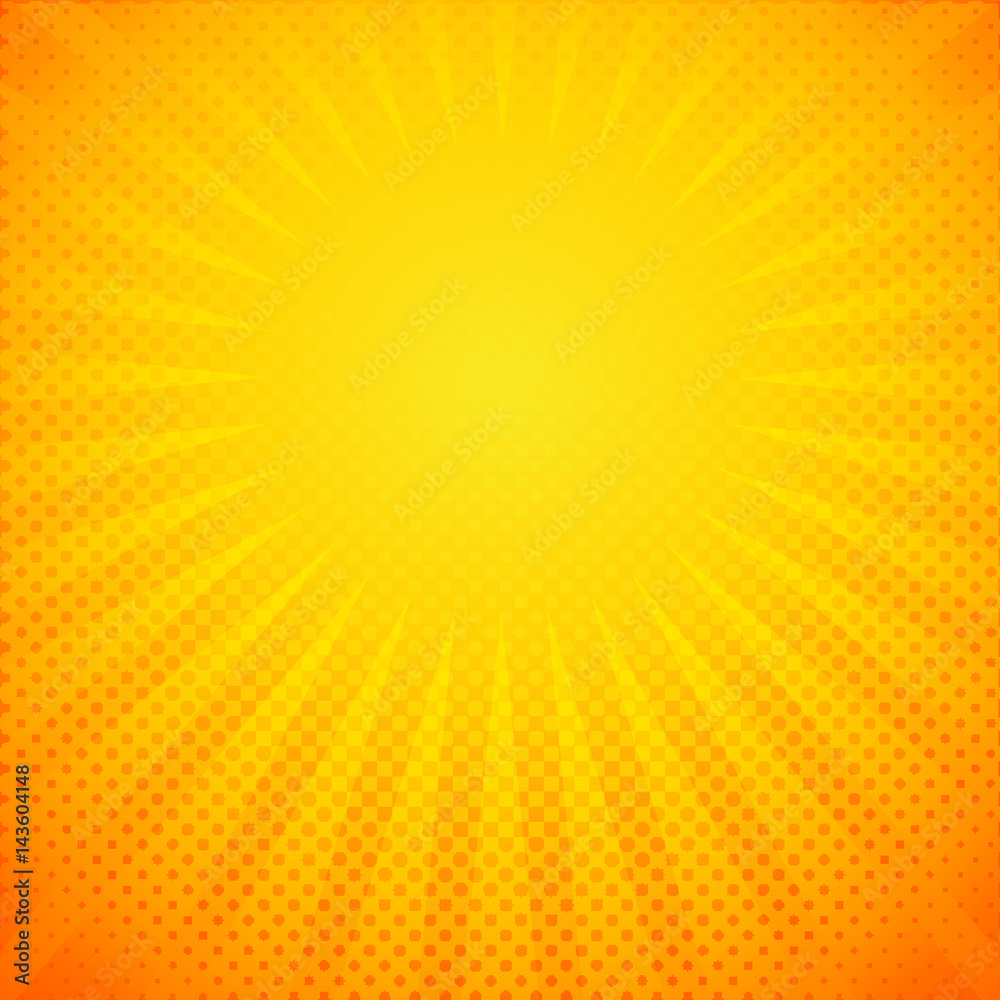 Template bright flash radial lines yellow background. Comic book yellow ...