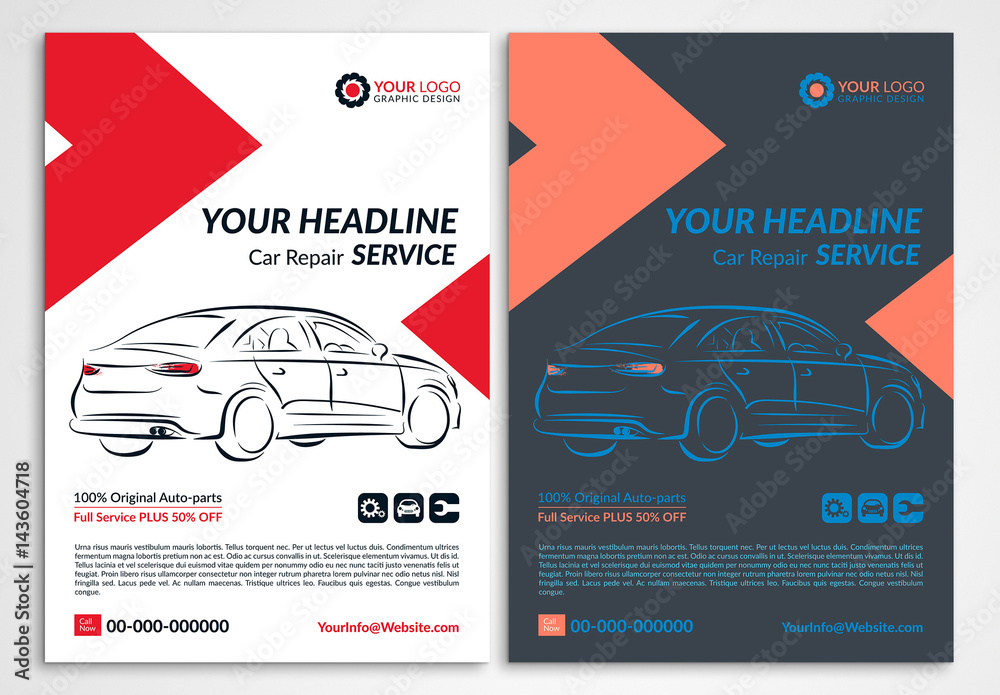 Automotive Services Flyer Layout 2 Stock Template | Adobe Stock