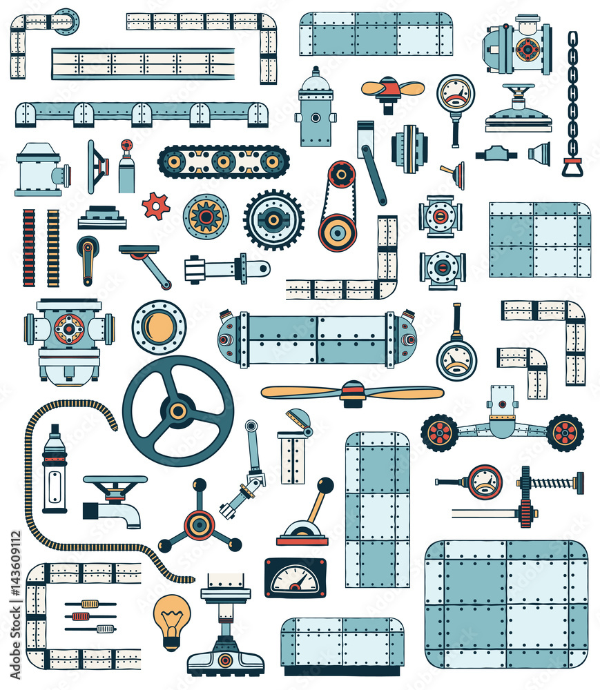 Machinery elements. Spare parts for creation of technically complex ...