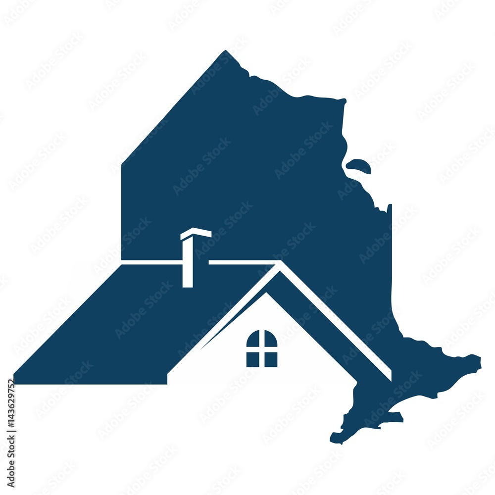 ontario map vector. home logo vector. Stock Vector | Adobe Stock