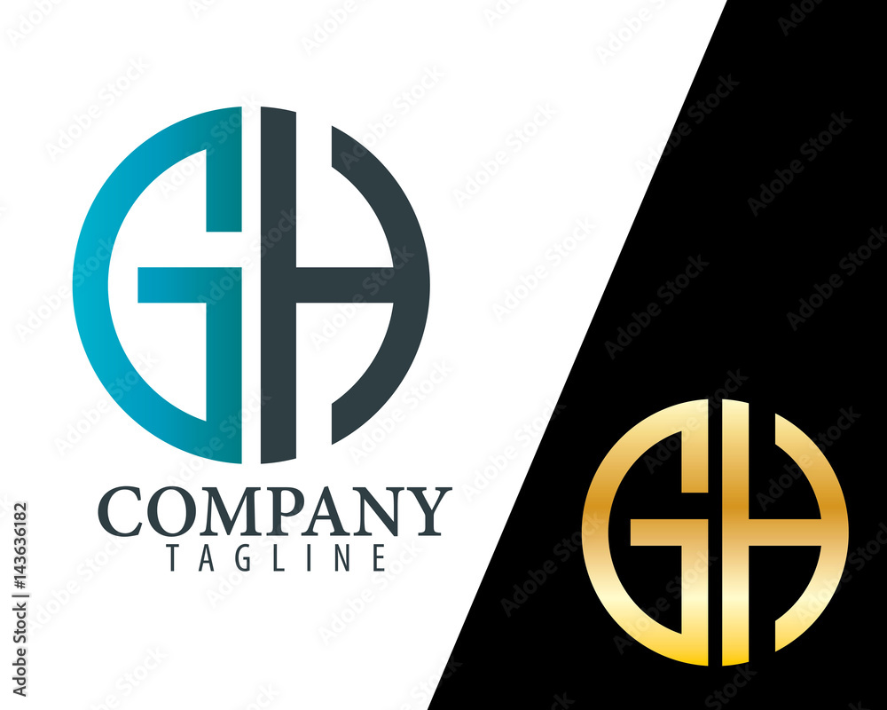 Initial Letter GH With Linked Circle Logo Stock Vector | Adobe Stock