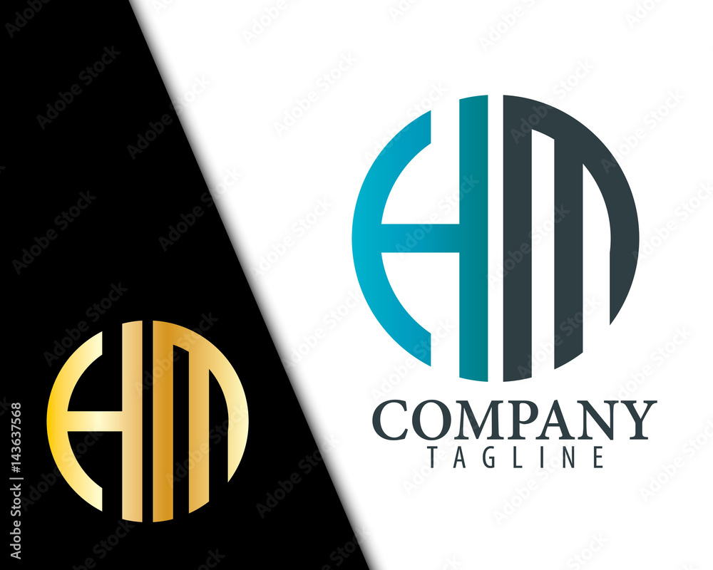 Initial Letter HM With Linked Circle Logo Stock Vector | Adobe Stock