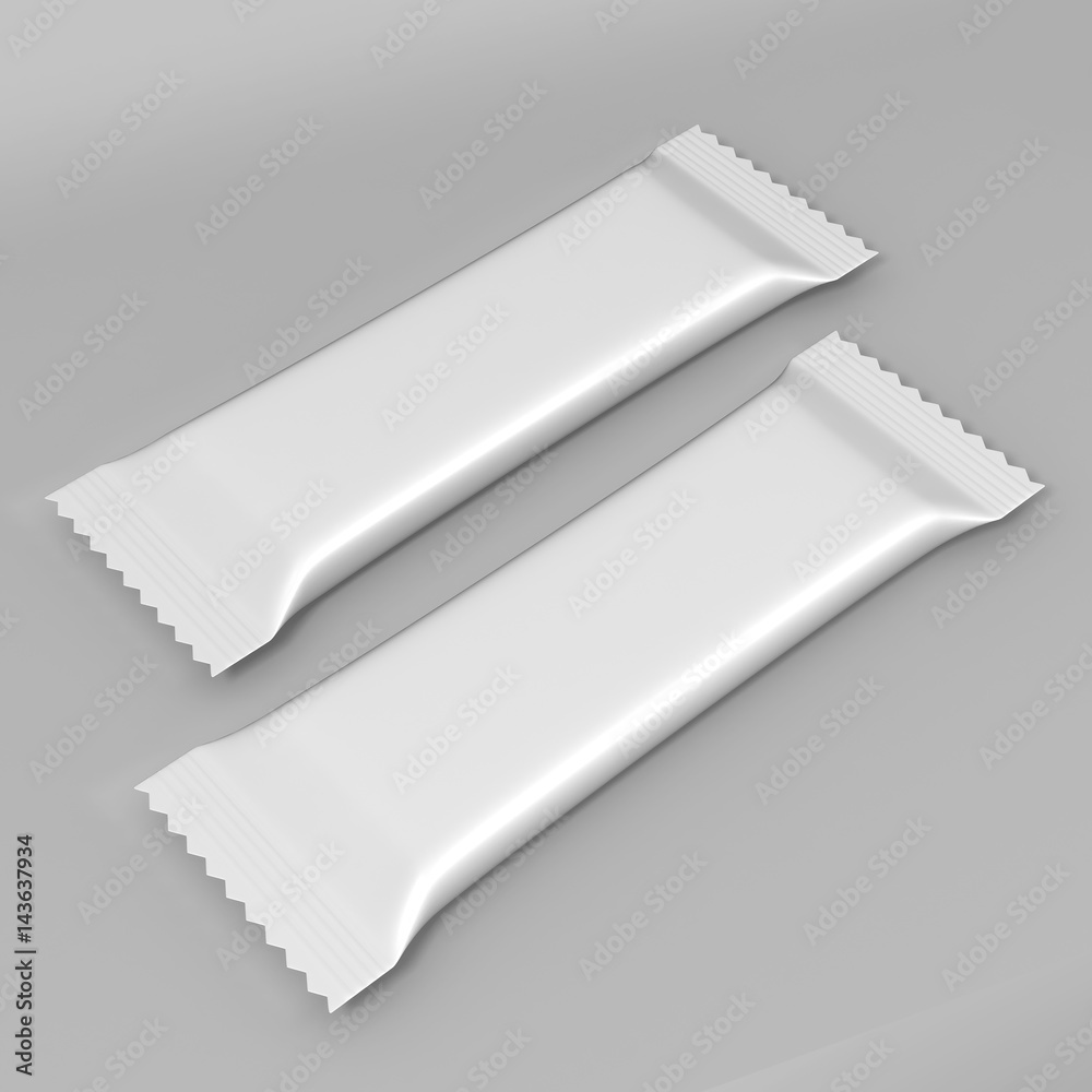 Chocolate Wrapper Packaging Stick Sachet Mock up 3D illustration. Stock ...