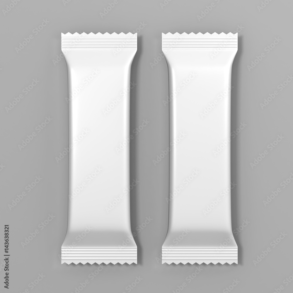 Chocolate Wrapper Packaging Stick Sachet Mock up 3D illustration. Stock ...