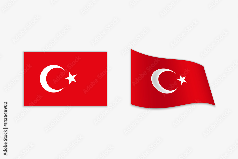 The national flag of Turkey vector illustration. Star and crescent ...