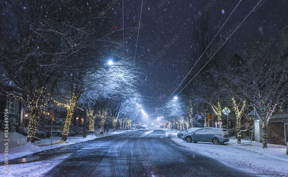 Winter Night Snow City