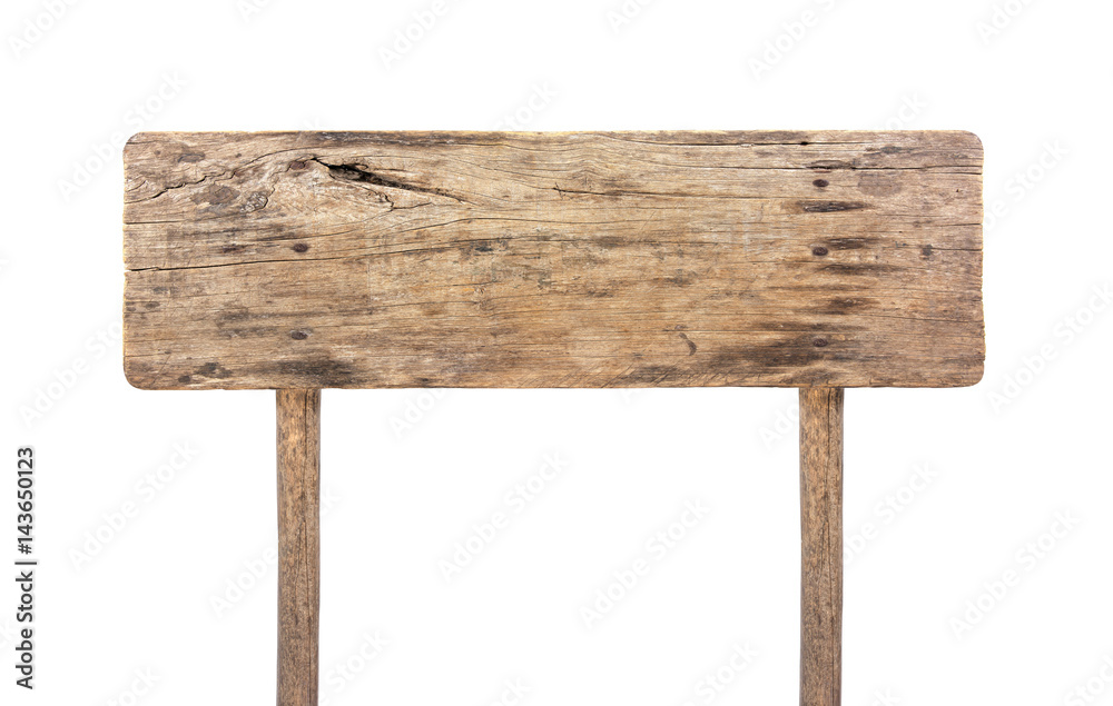 Wooden sign board isolated on white background.Wooden sign board in ...