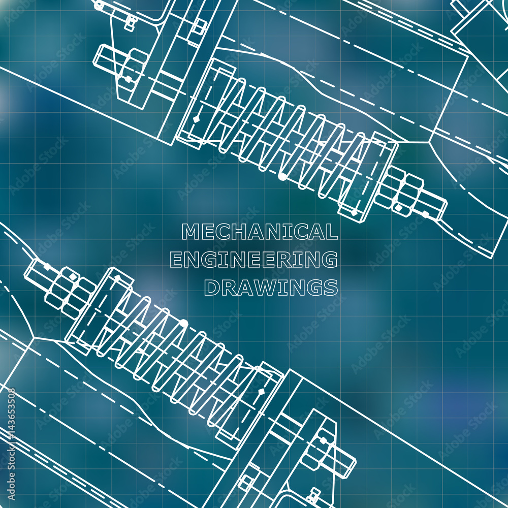 Mechanical engineering the drawing. Technical illustrations. The ...