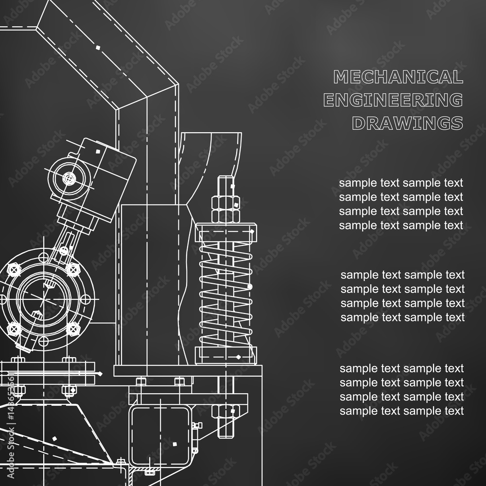 Mechanical engineering the drawing. Technical illustrations. The ...