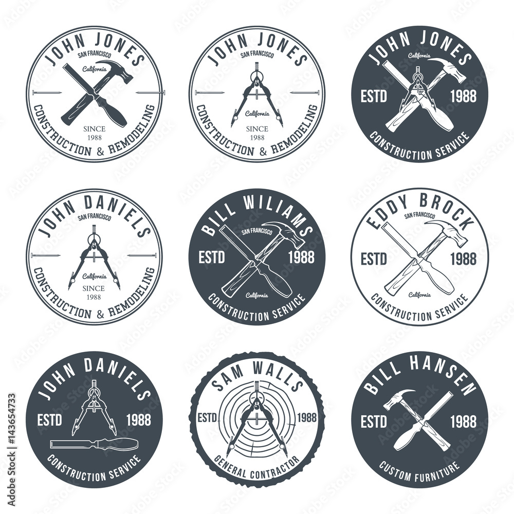 Photo & Art Print Construction Company Label and Badges. Vector, idimair