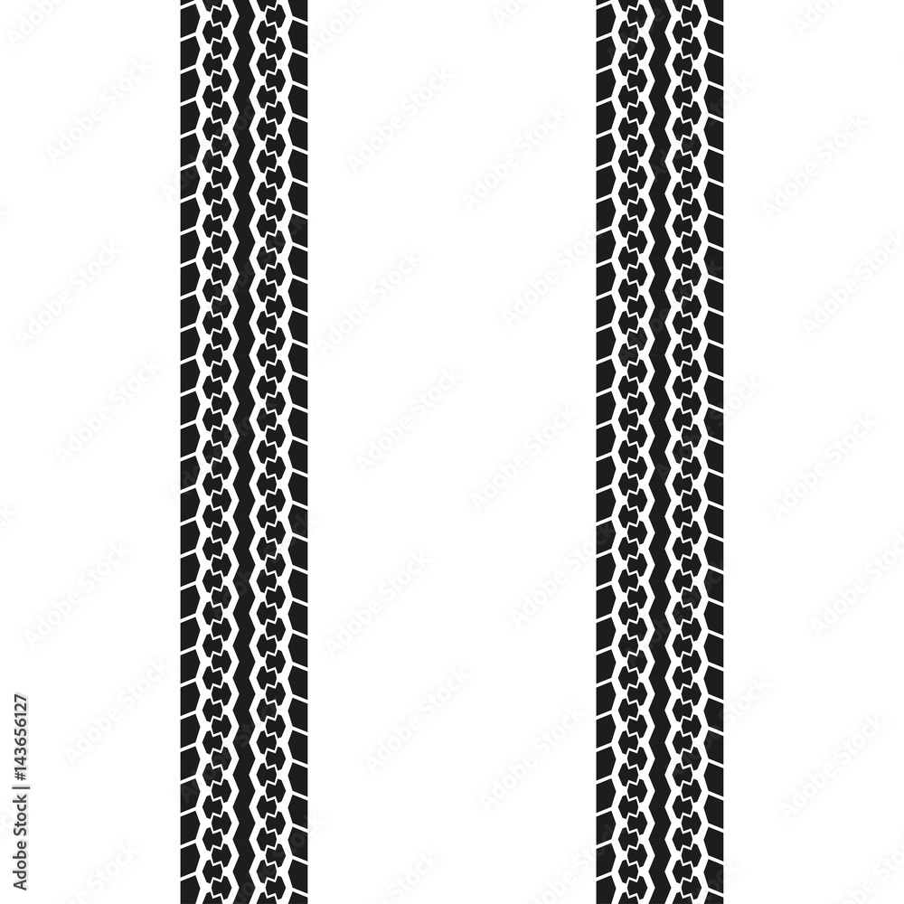 Vecteur Stock Tire tread or tracks isolated on white background. Tyre ...