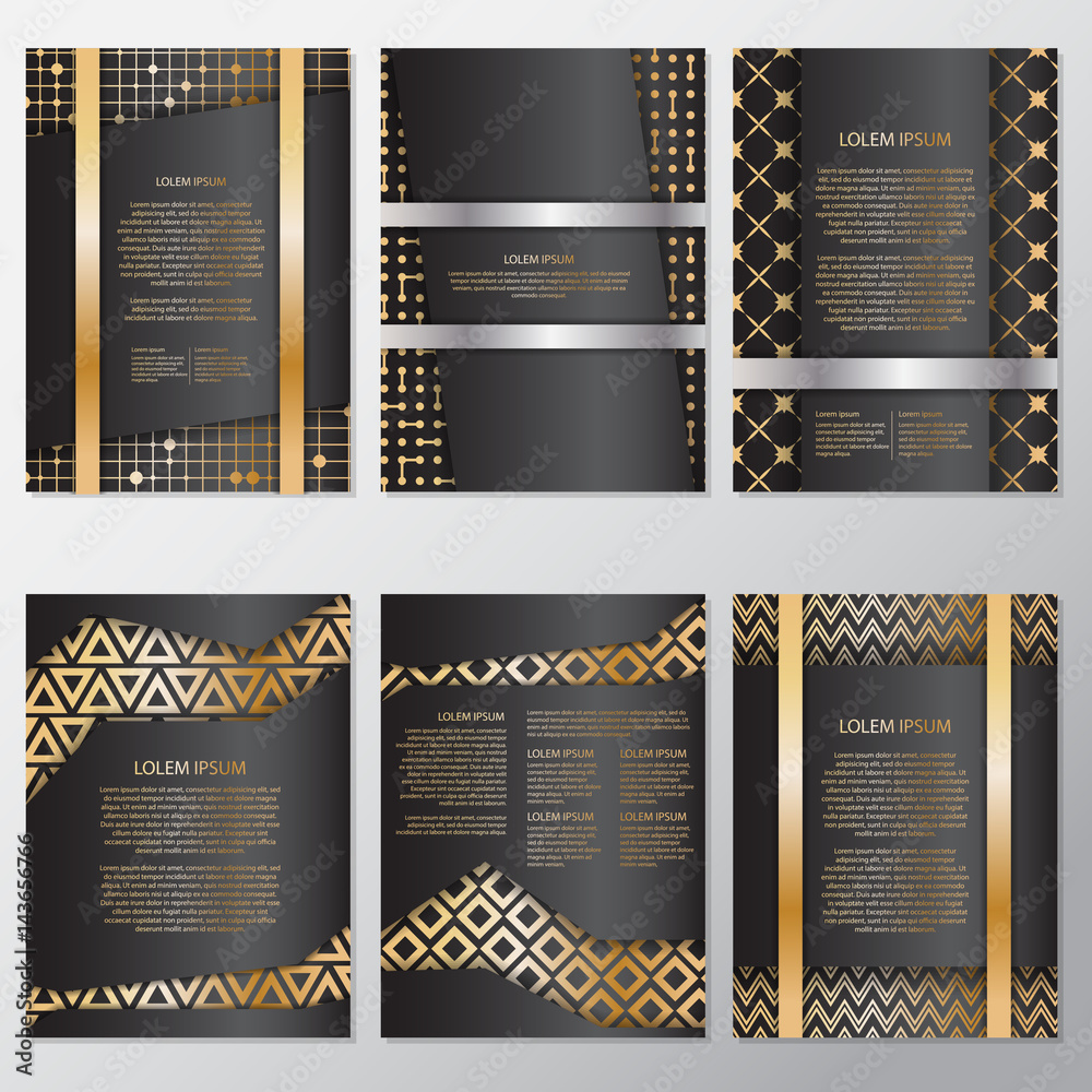 Gold banner background flyer style Design Template Stock Vector | Adobe ...