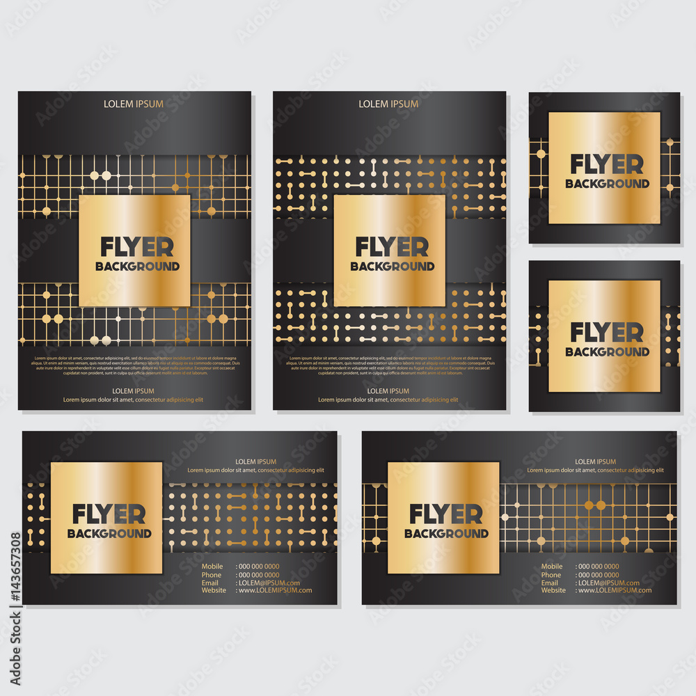 Gold banner background flyer style Design Template Stock Vector | Adobe ...