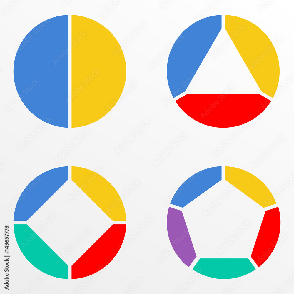 Circular chart set. Pie diagram template. Circle infographics concept ...