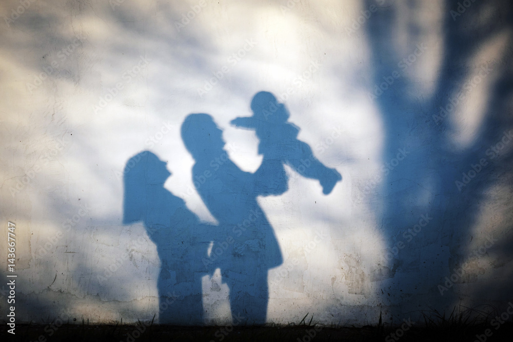 shadow family portrait Stock Photo | Adobe Stock