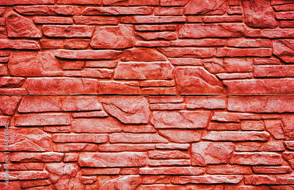 Red stone brick wall detailed contrast texture background Stock Photo ...