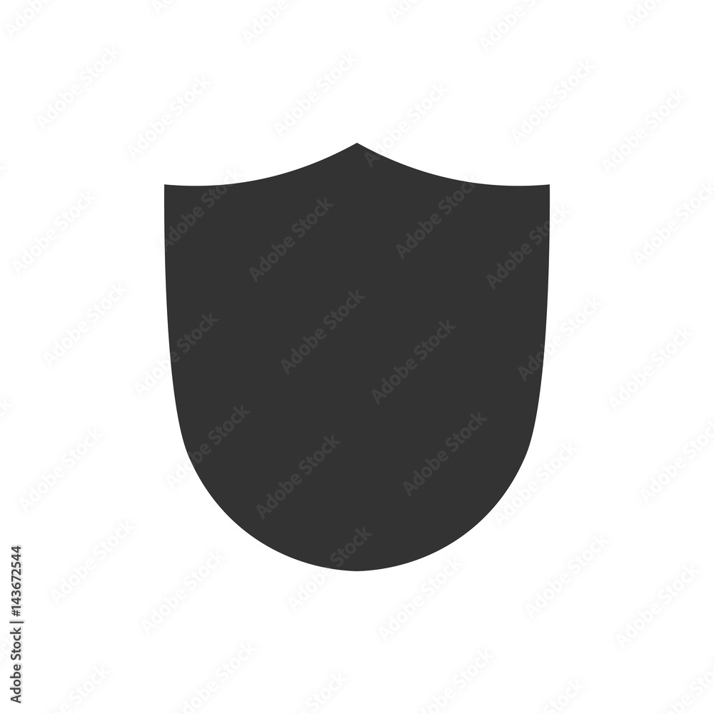 Shield shape icon. Black label sign, isolated on white background ...