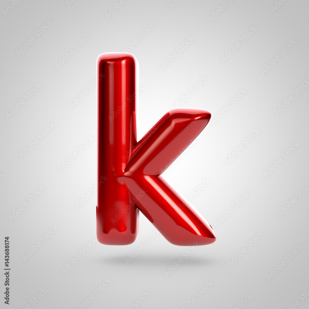 Metallic paint red letter K lowercase Stock Illustration | Adobe Stock