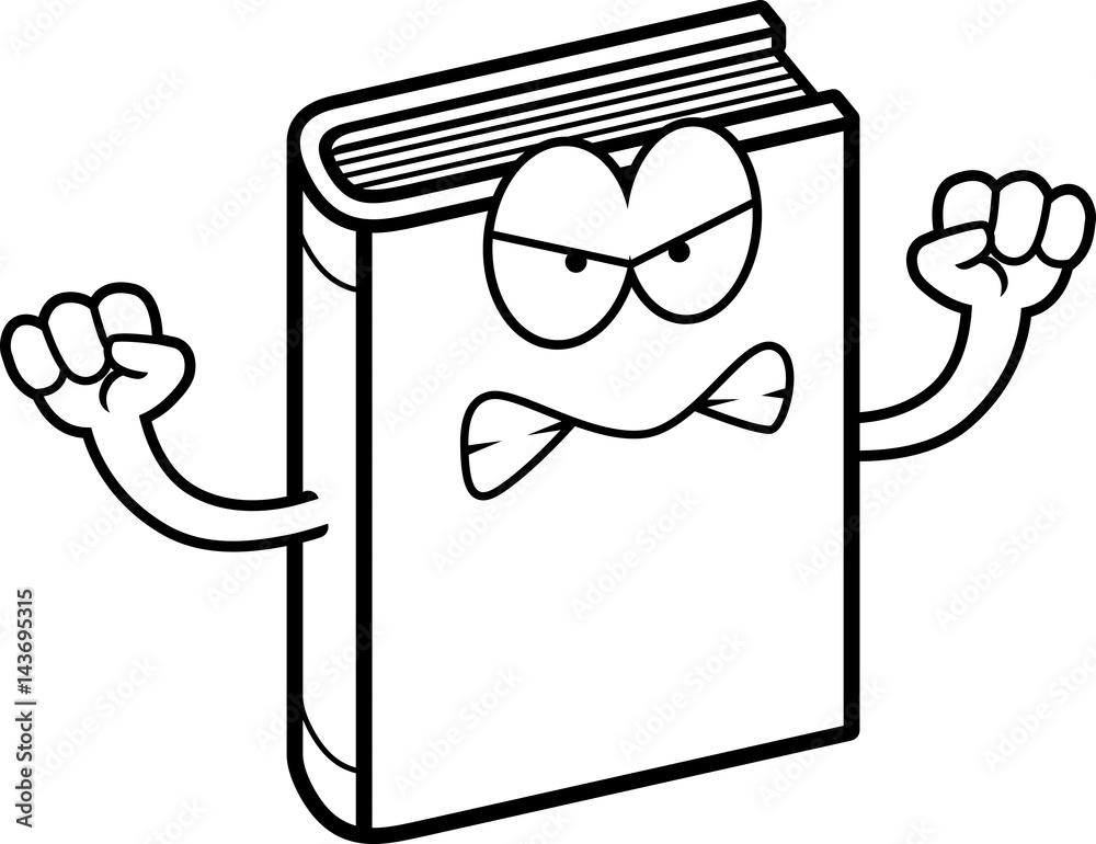 Angry Cartoon Book Stock Vector | Adobe Stock