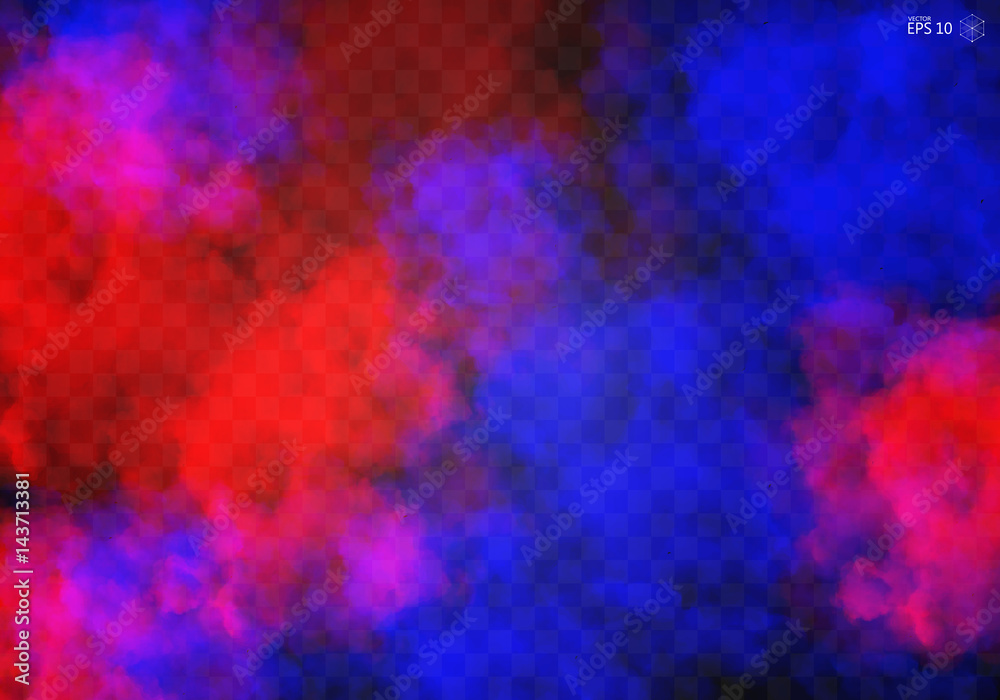 Fog or smoke color isolated transparent special effect. White vector ...