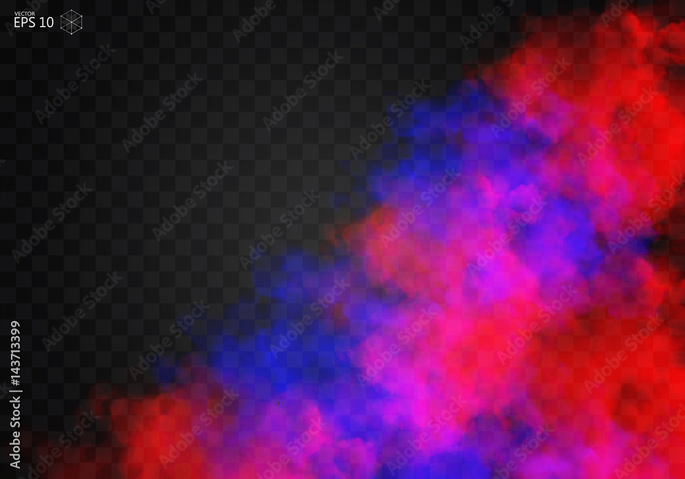 Fog or smoke color isolated transparent special effect. White vector ...