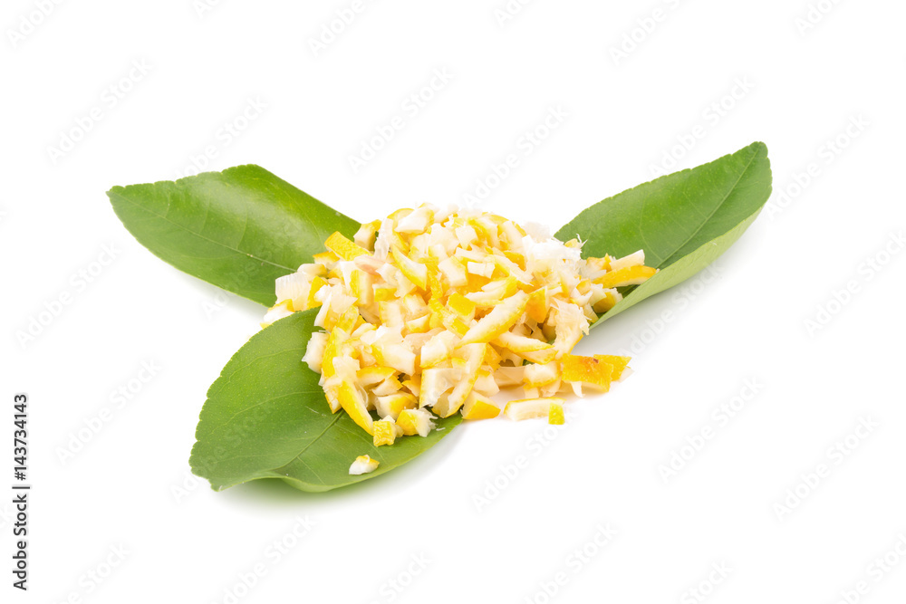 peel chopped lemon zest isolated on a white background Stock Photo ...